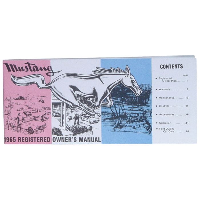 Jim Osborn Reproductions 105651 Mustang Owner's Manual 1965
