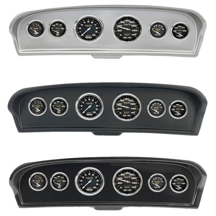 Classic Dash F-100 6-Gauge Kit With Carbon Fiber Electric Gauges 1961-1966