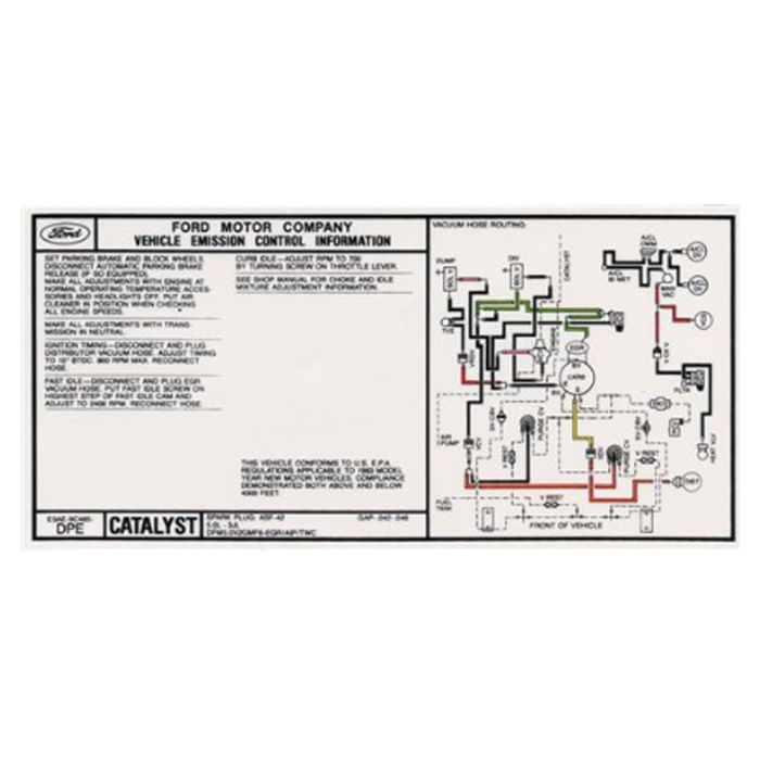 Jim Osborn Reproductions DF1043 Mustang Emission Decal 5.0L Manual ...