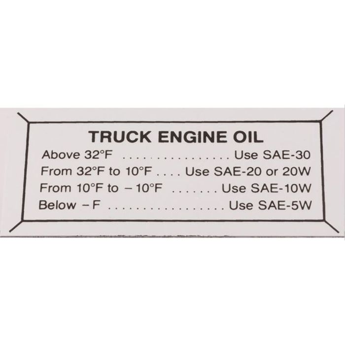 Jim Osborn Reproductions DF0390 F-100 Glove Box Decal Engine Oil 1955-1956