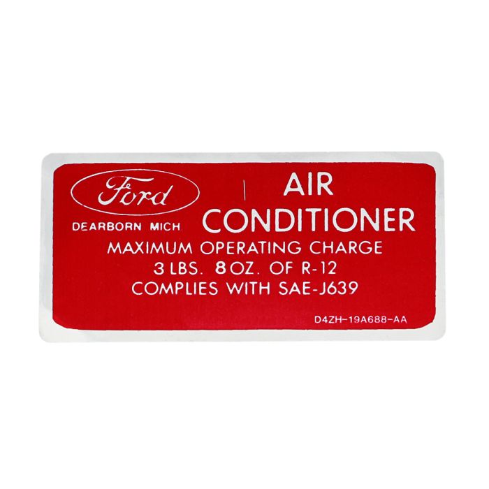 Jim Osborn Reproductions DEC697 Mustang Air Conditioning Charge Decal 74-78