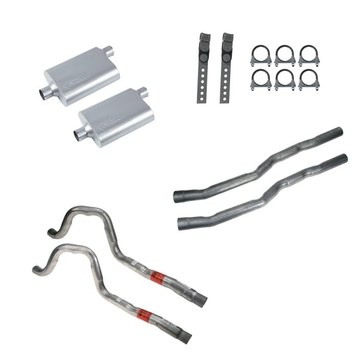 EXK7SF Mustang Dual Exhaust Kit 2.25” Street Flow Mufflers