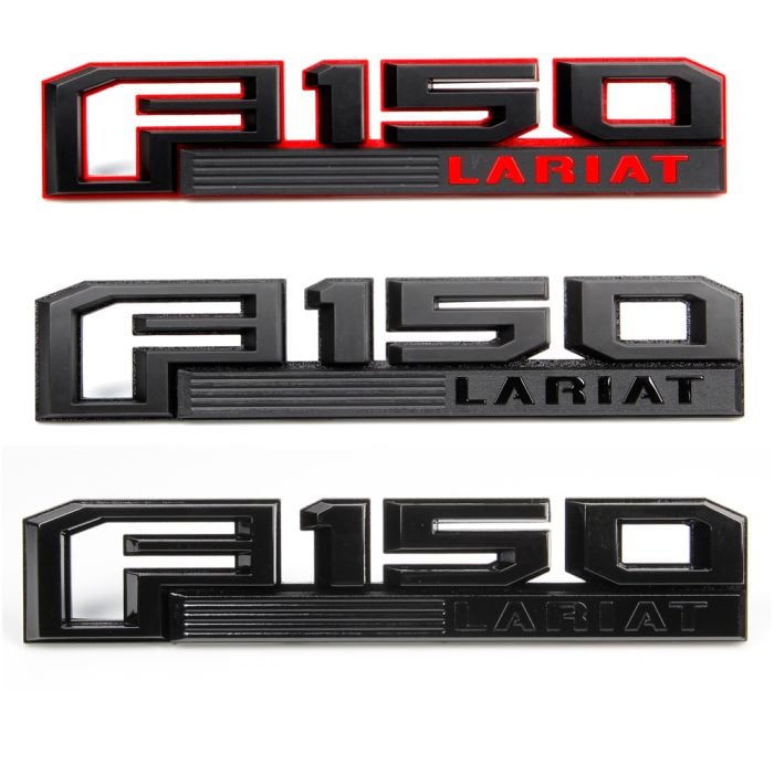 UPR Fender and Tailgate Emblems Matte Black Lariat F-150 2015-2020