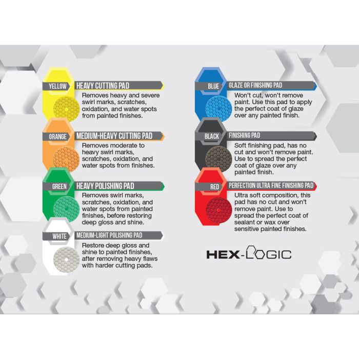 Tough Guy Buffing Pad Chemical Guys 6 1/2in Green Hex Logic Quantum