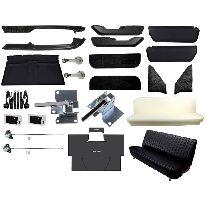 C10 Interior Kit Floor Black Mount Shifter Bench Seat Chevrolet 1981-1987