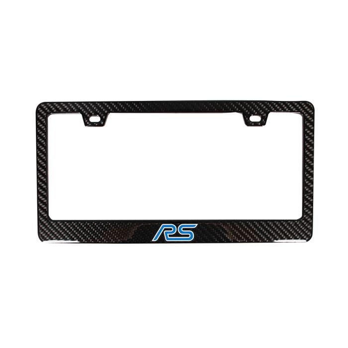 Focus License Plate Frame 2-Hole Real Black Carbon Fiber With RS Logo