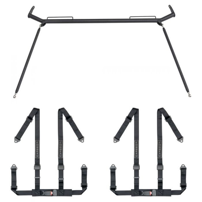 Corbeau Mustang Harness Bar With Two 4-Point Harnesses Black Coupe ...