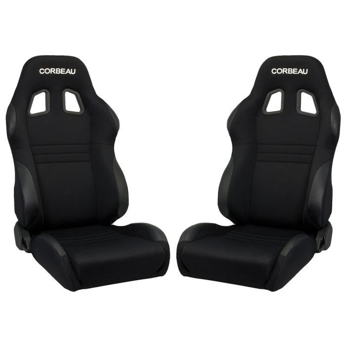 Corbeau 60091W PAIR A4 Wide Seats Reclining Cloth Black