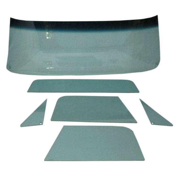 C10 Complete Glass Kit 6-Piece Green-Tinted With Shaded Windshield For ...