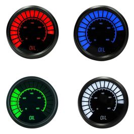 Intellitronix LED Digital Bar Graph Oil Pressure Gauge Analog 2-1/16”