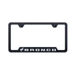 Black Cut-Out License Plate Frame with Bronco Logo