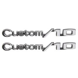 9625 C10 Fender Emblems "Custom/10" Pair Chevrolet 1969-1970