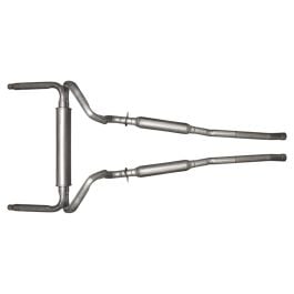 Mustang Dual Exhaust Kit Transverse 2-1/4" V8 1967-1969