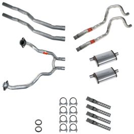 EXK3KSM Mustang 351C 2V Dual Exhaust Kit 2.25” Street Max Mufflers