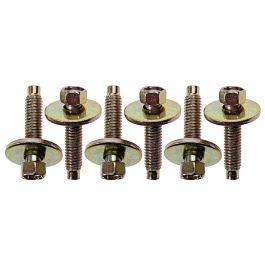 Mustang Yellow Zinc Fender Bolts (6) 8mm Head 1986-1993