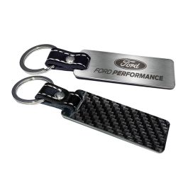 Ford Racing Stainless-Steel Carbon-Fiber Keychain
