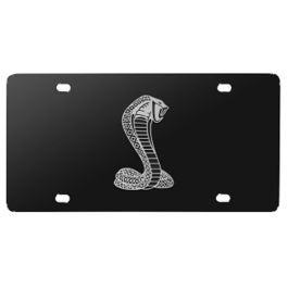 Accessories License Plate Black Stainless Steel With 3D Cobra Logo