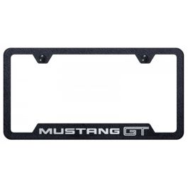 Black Stainless-Steel License Plate Frame W/ Mustang GT Logo