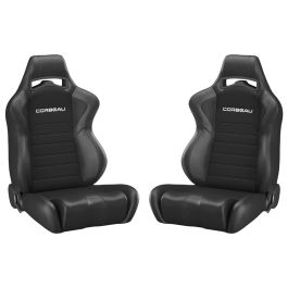 Corbeau 22501W PAIR LG1 Wide Seats Reclining Cloth Black